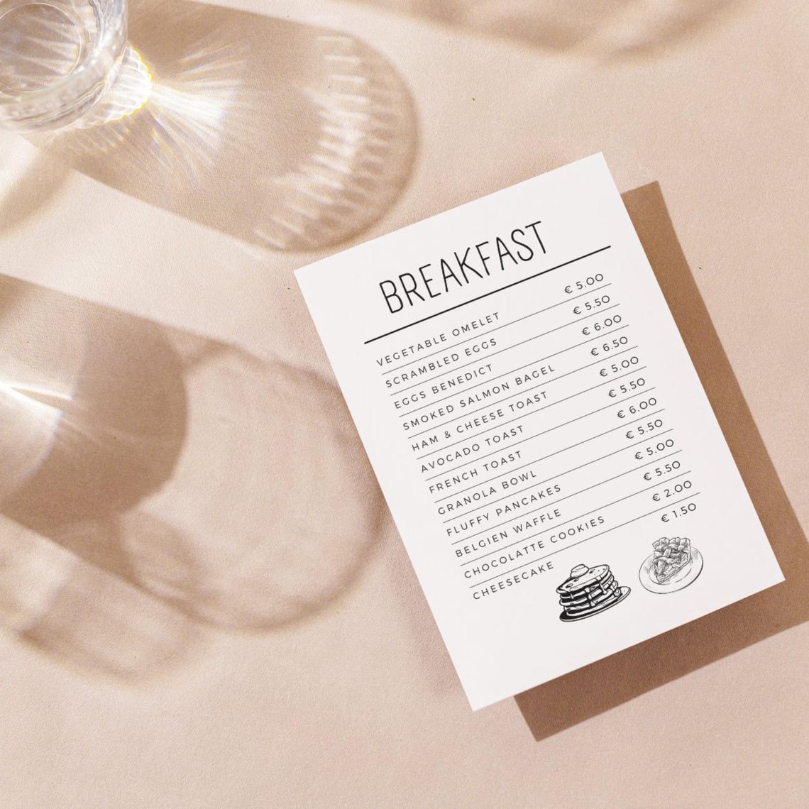 Minimalist Coffee Shop Menu Template, Modern Breakfast & Coffee Menu ...