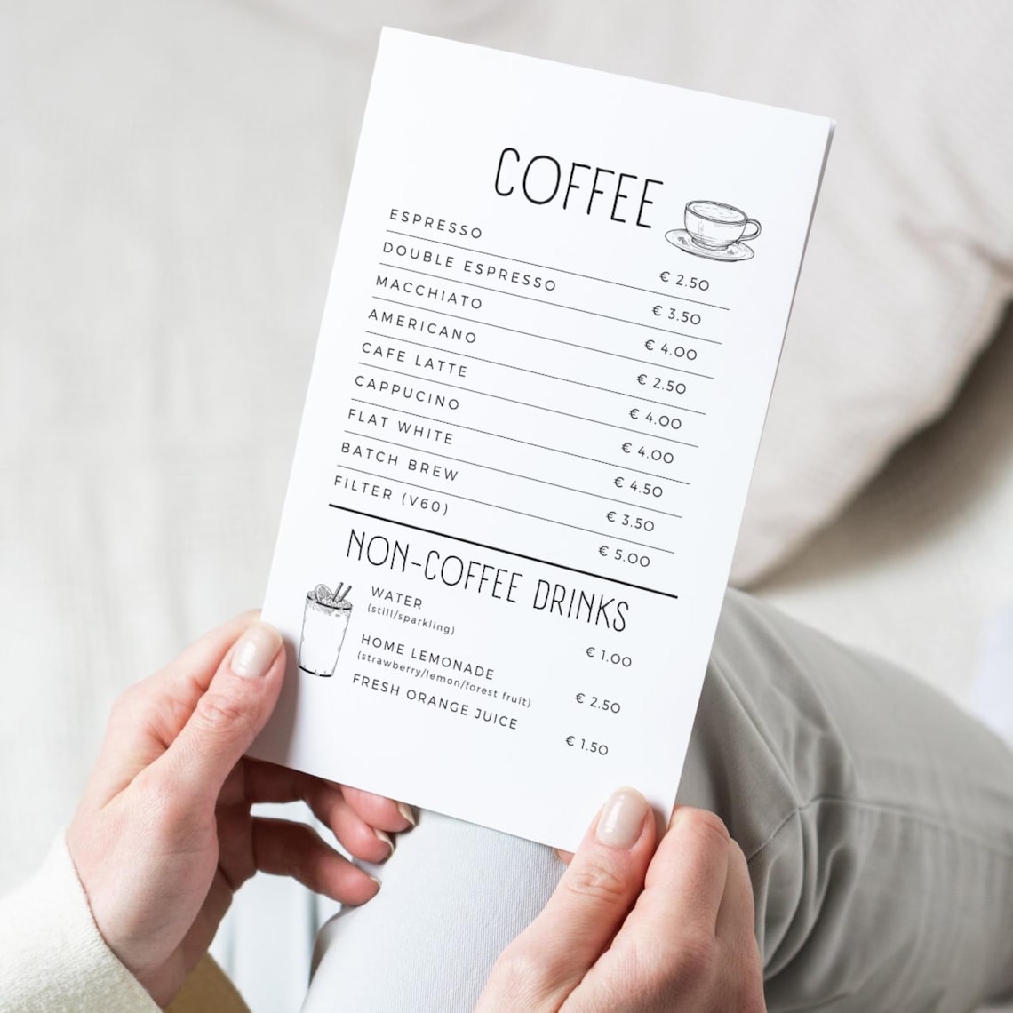 Minimalist Coffee Shop Menu Template, Modern Breakfast & Coffee Menu ...