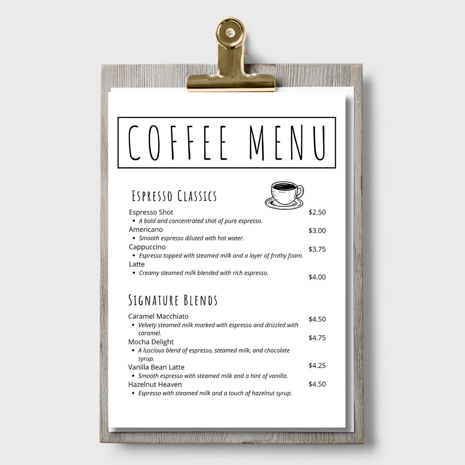 Cafe Menu Template | Coffee Shop | Cafe Business | Easy Design Menu ...