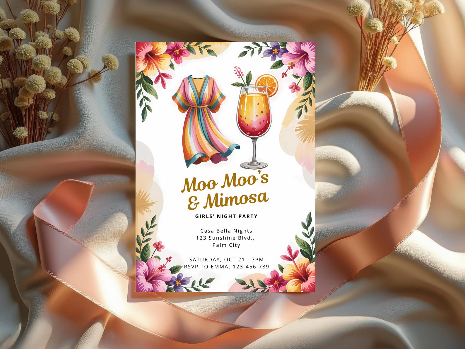 Moo Moo’s and Mimosa Party Invitation Brunch Invite Ladies Night Bridal ...