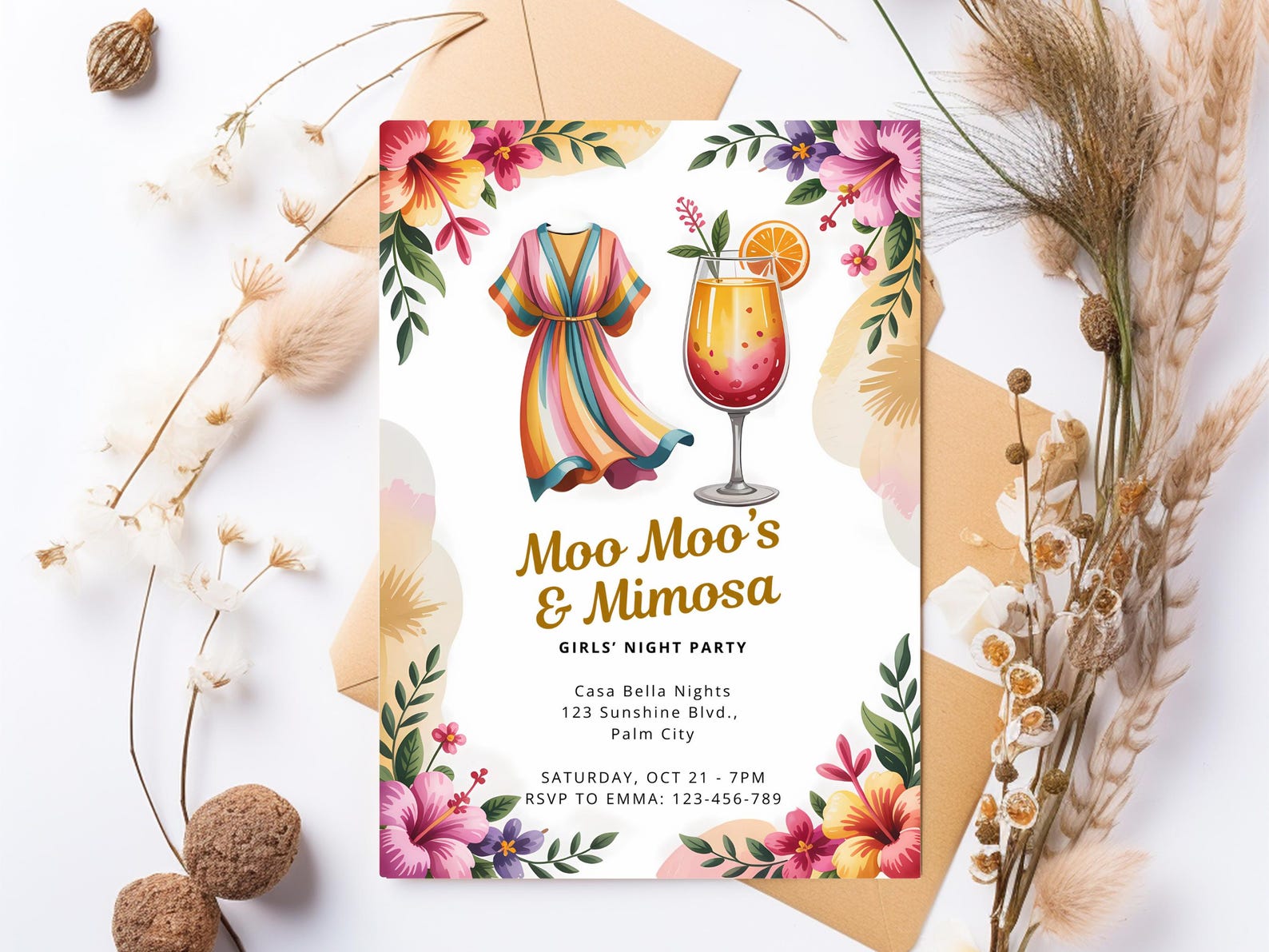 Moo Moo’s and Mimosa Party Invitation Brunch Invite Ladies Night Bridal ...