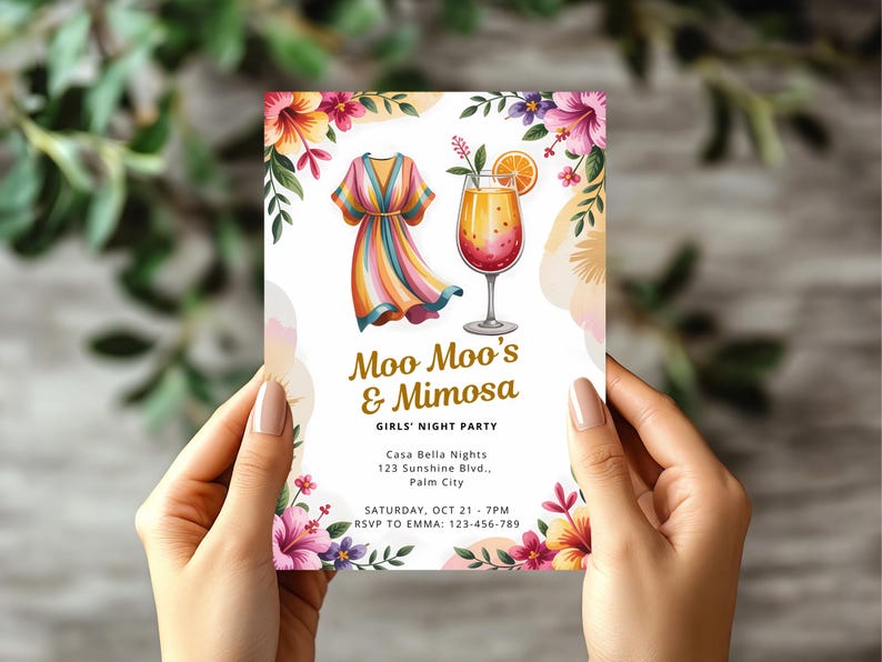 Moo Moo’s and Mimosa Party Invitation Brunch Invite Ladies Night Bridal ...