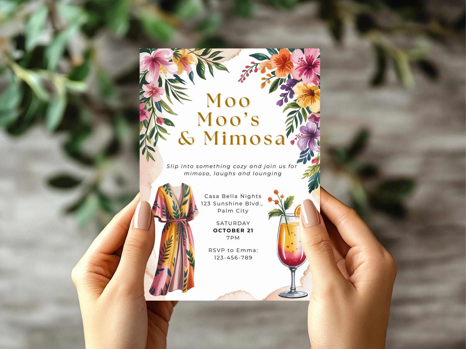 Moo Moos and Mimosas Party Invitation Editable Template for Ladies ...