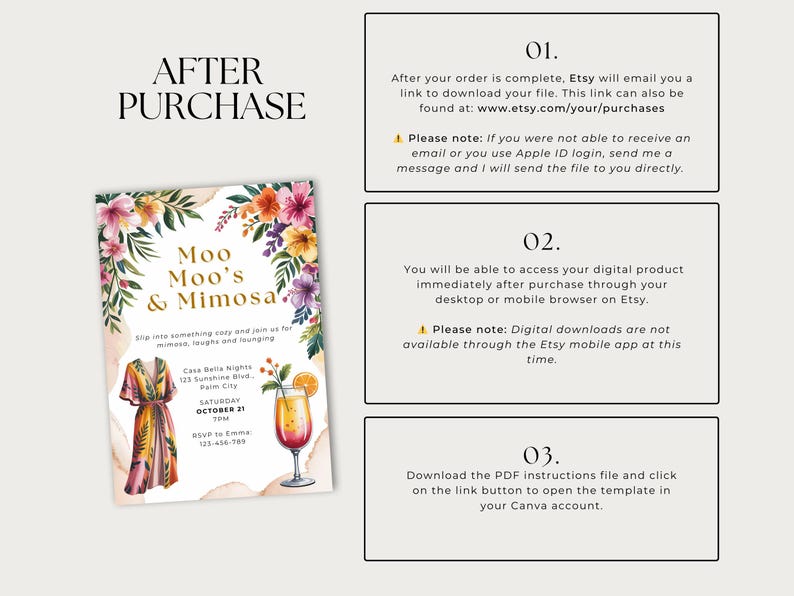 Moo Moos and Mimosas Party Invitation Editable Template for Ladies ...