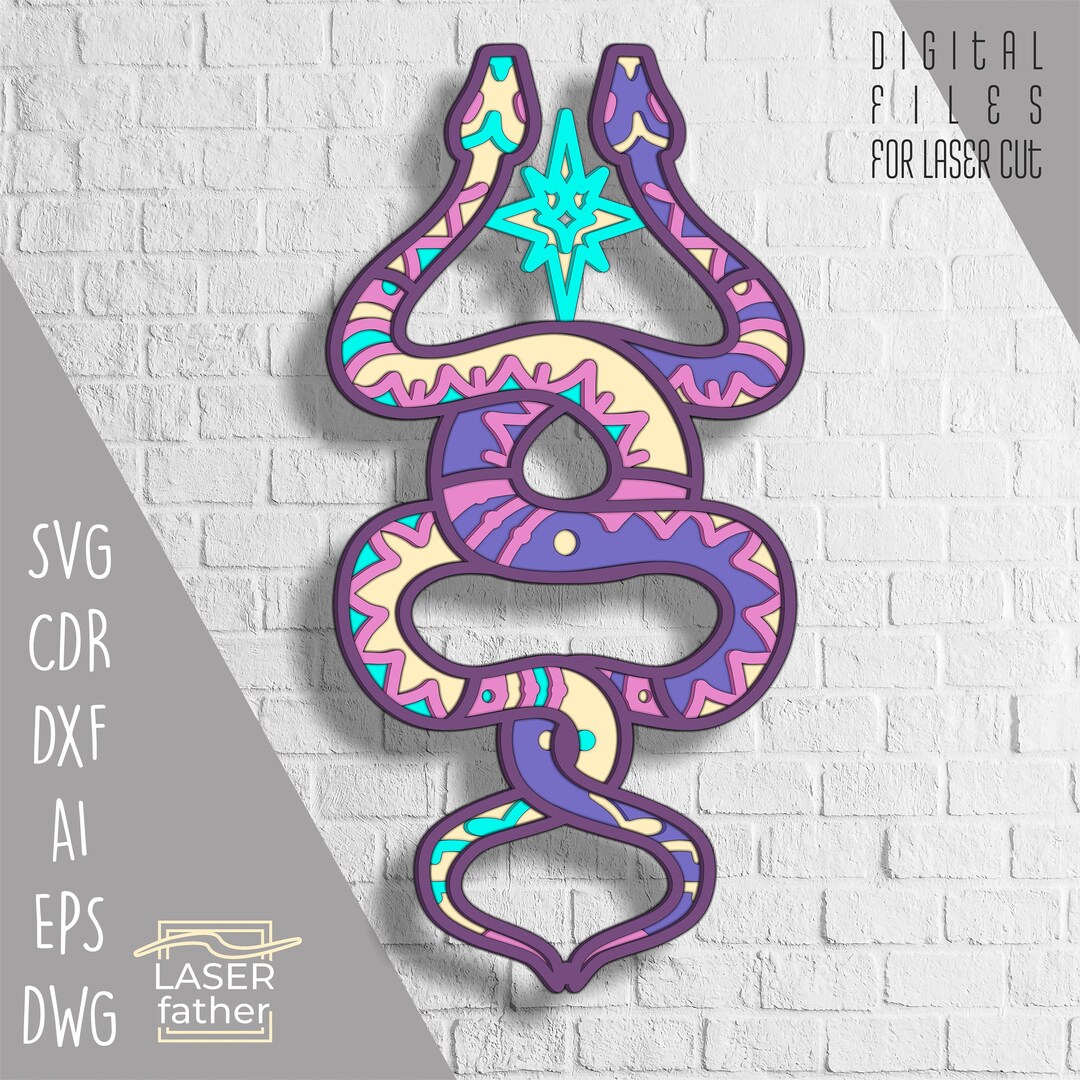 Snakes SVG, Reptile SVG, Multilayer Laser Cut, Instant Digital Download ...
