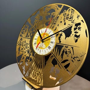 RUSH Gold Vinyl Record Clock, Geddy Lee, Heavy Metal Band, Rush Gift ...