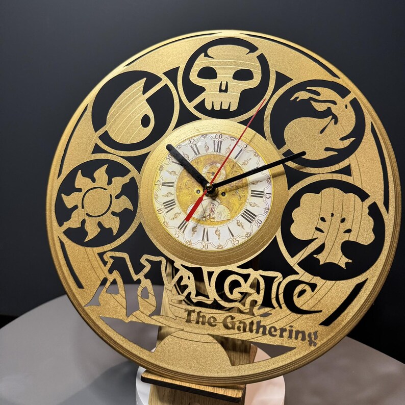 Magic the Gathering Gold Vinyl Record Clock, Birthday Gifts for Kids ...