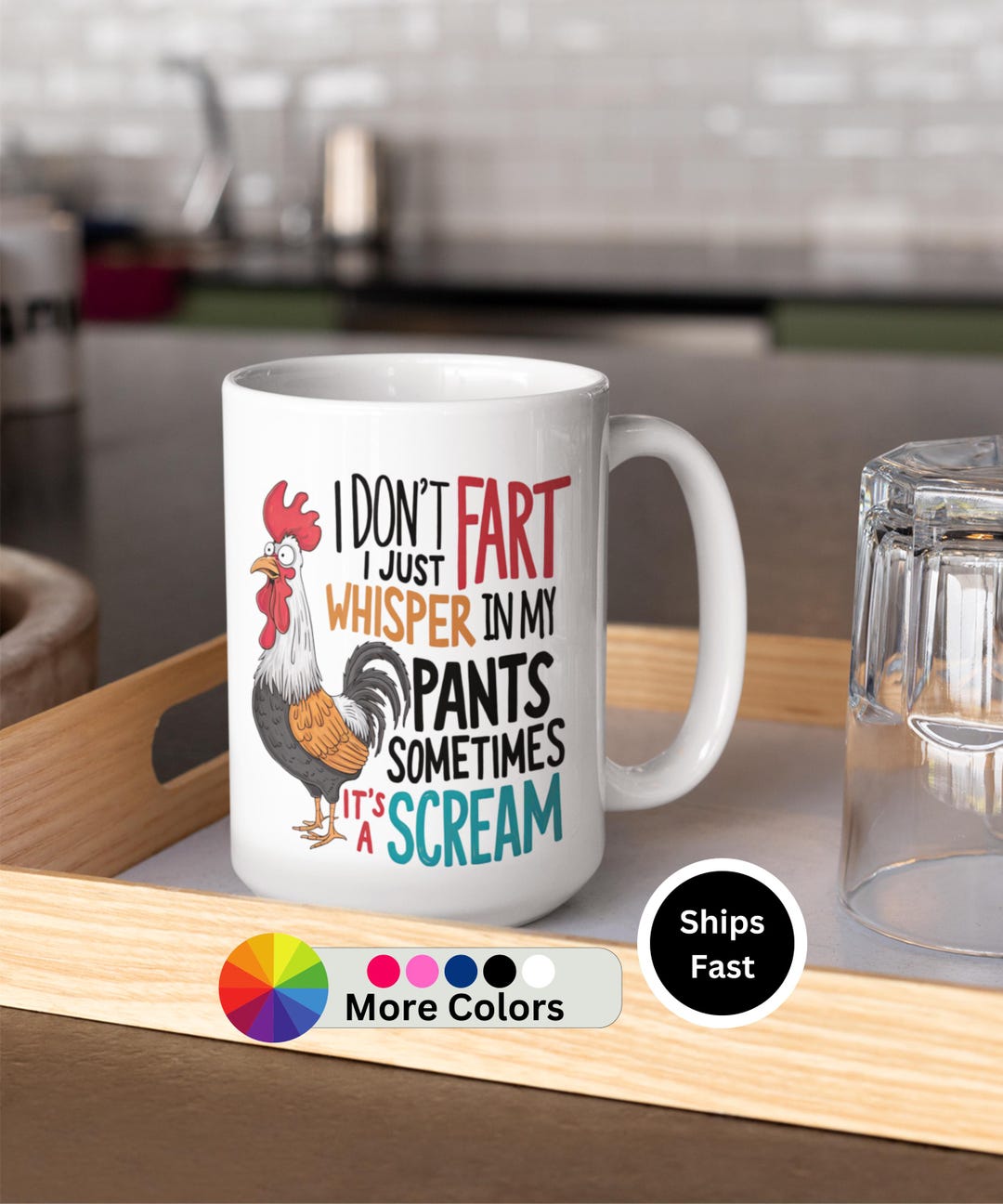 Funny Rooster Coffee Mug, I Don't Fart, Gift for Papa - Etsy