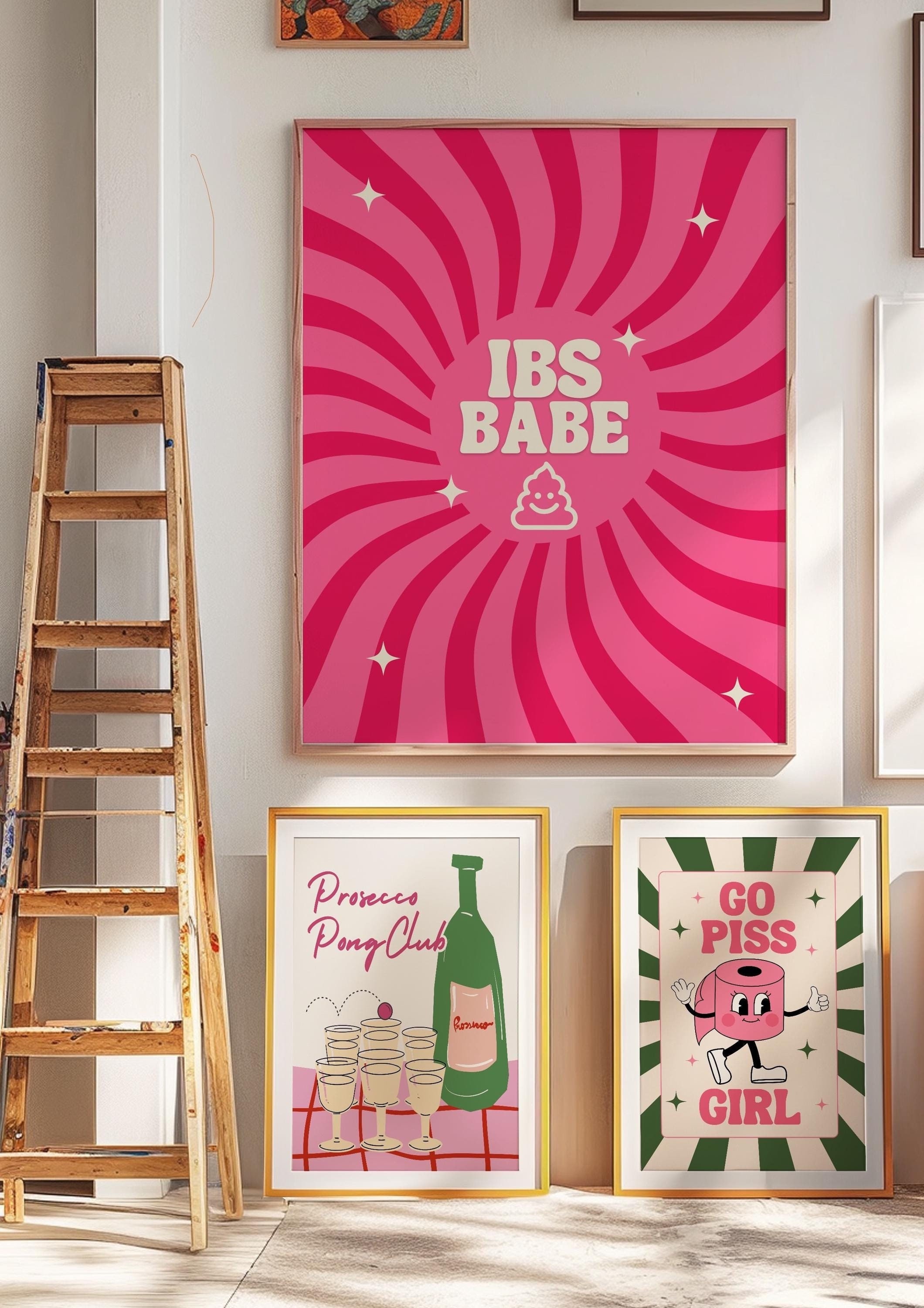 Retro IBS Babe Print | Pink Dorm Wall Art (digital Download) - Etsy