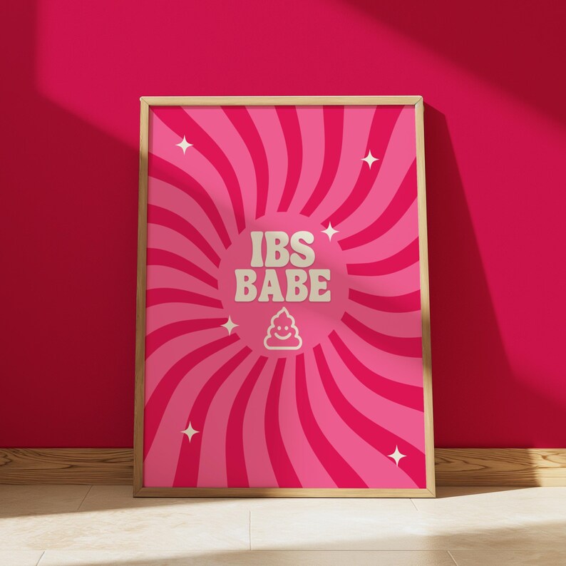 Retro IBS Babe Print | Pink Dorm Wall Art (digital Download) - Etsy