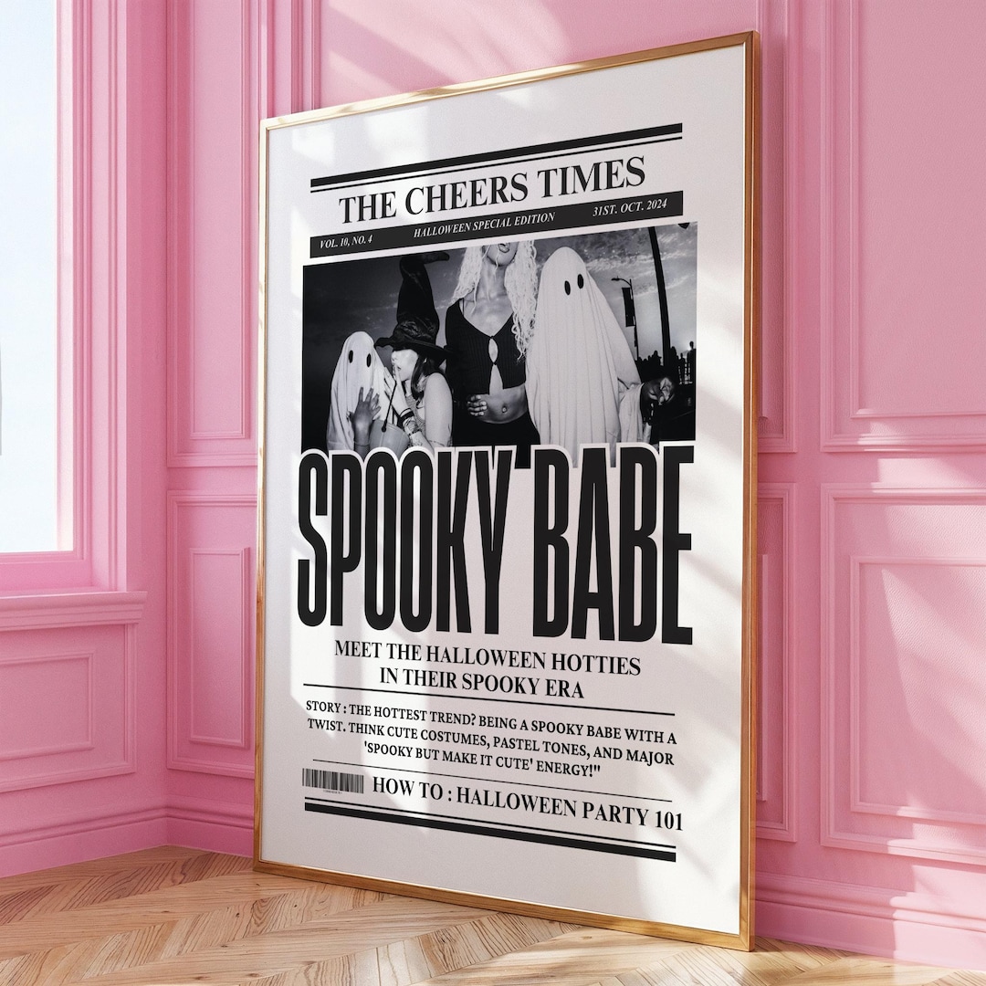 Spooky Babe Newspaper Print - Fun Halloween Wall Art, in My Spooky Era ...