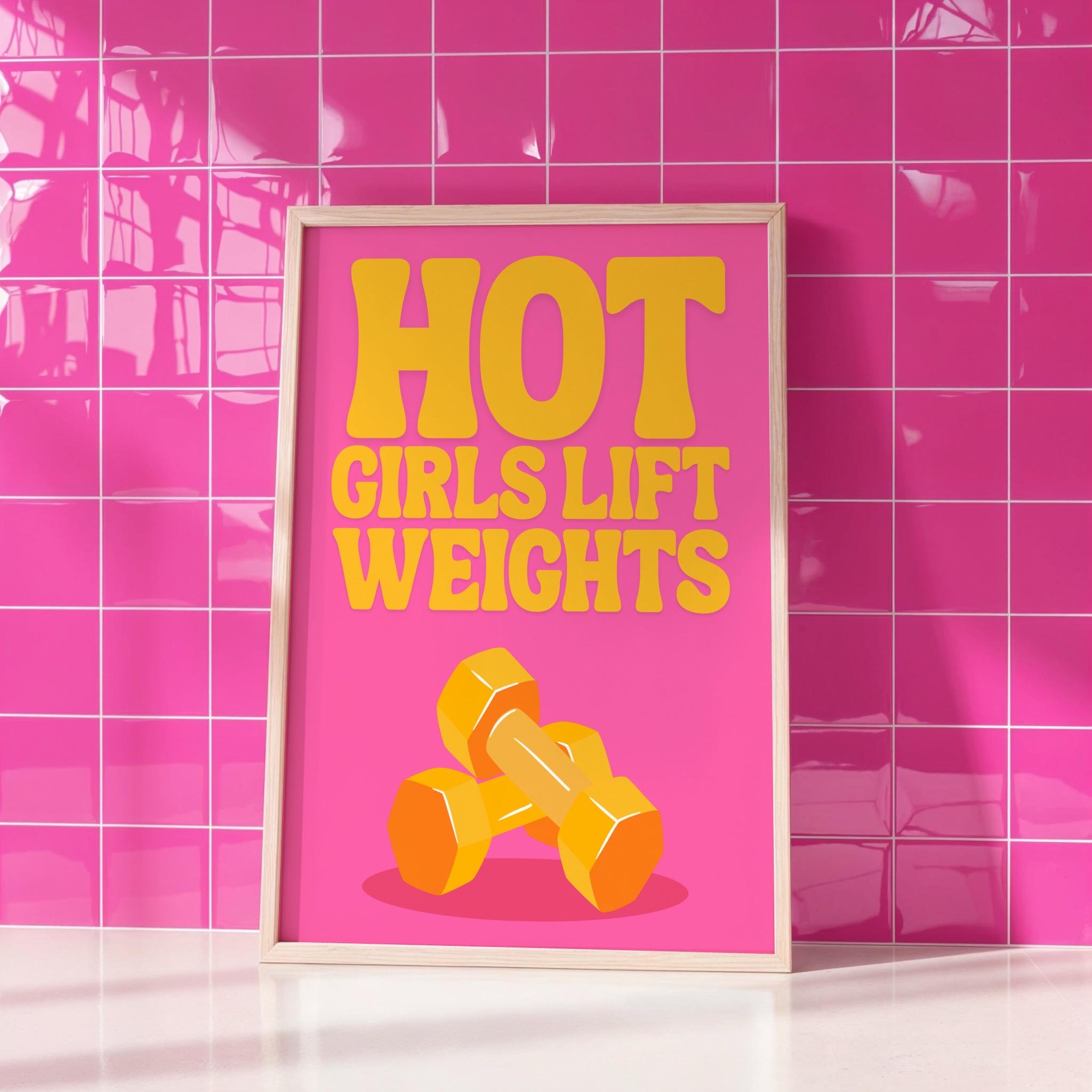 Hot Girls Lift Weights Poster | Powerlifting Poster, Motivational Gym ...