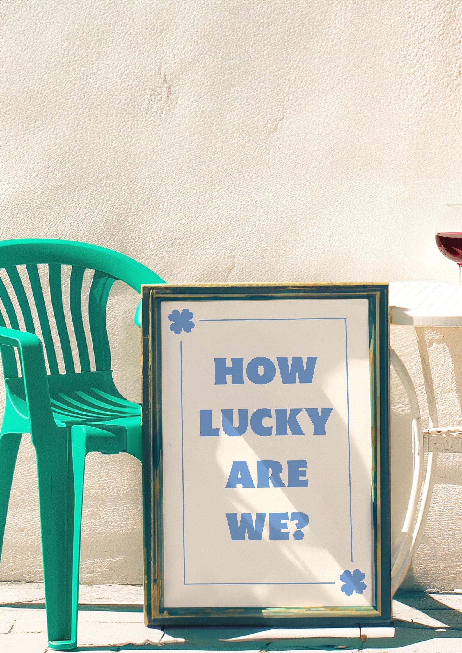 BLUE LUCKY PRINT - How Lucky Are We?, Lucky You, Light Blue Decor ...