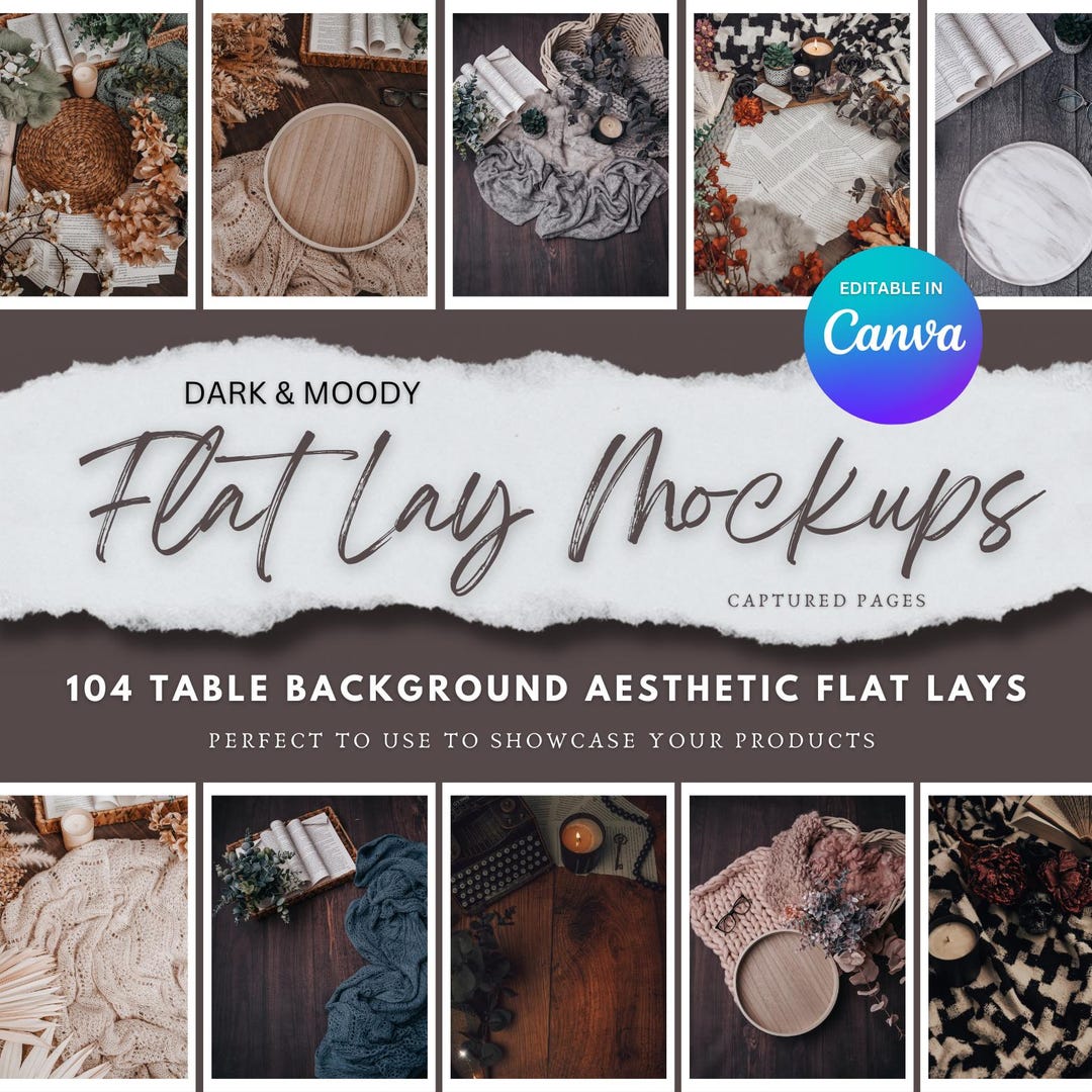 Table Flat Lay Mockup | Canva Template, Instagram Background (digital ...
