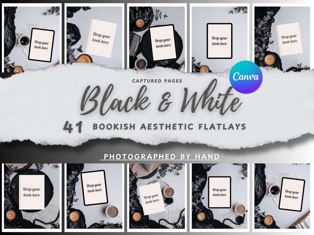 41 Book Flat Lay Canva Template | Instagram Mockup | Digital Download ...