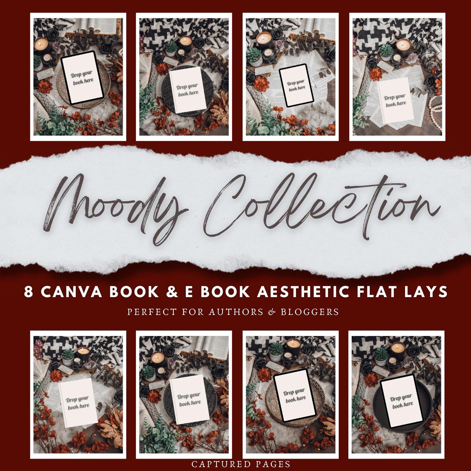 Book Flat Lay Canva Template | Instagram Aesthetic Mockup | Digital ...