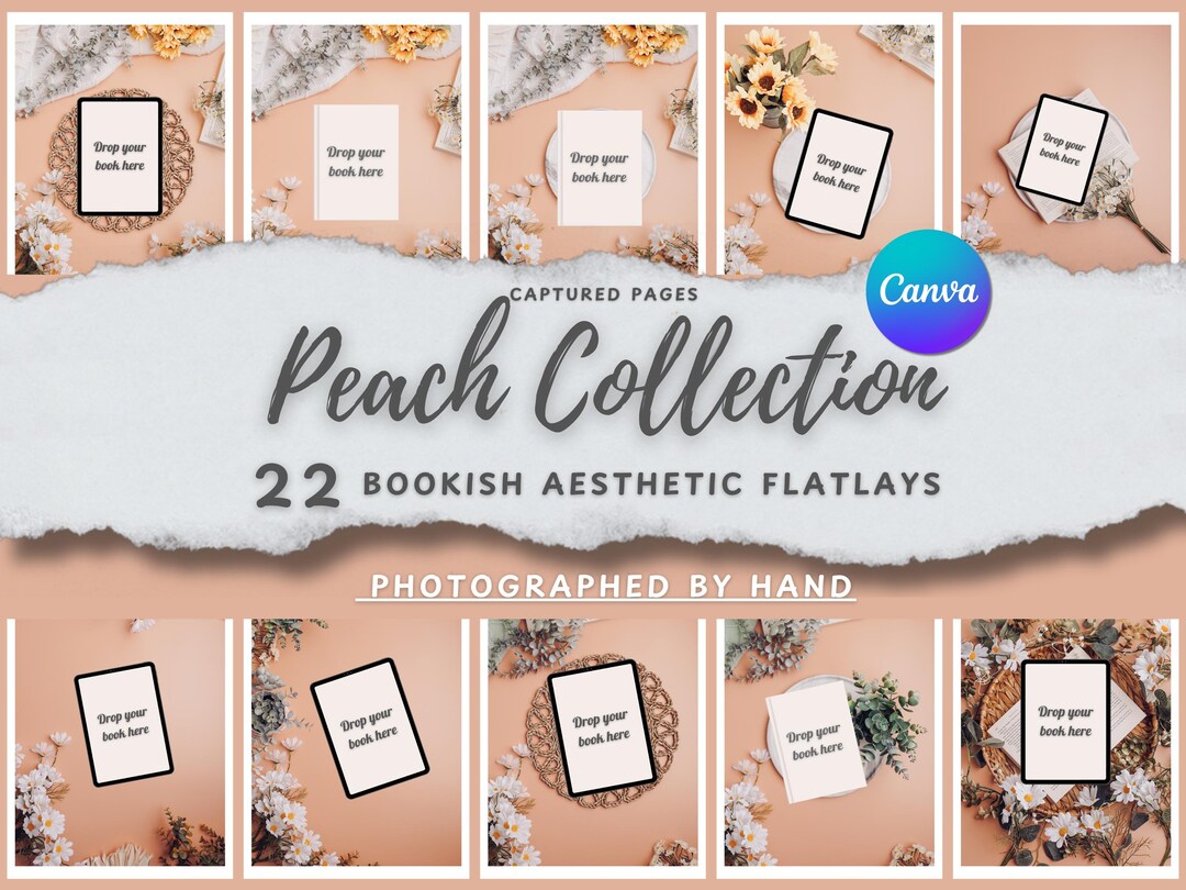 22 Book Flat Lay Canva Template | Instagram Mockup | Digital Download ...