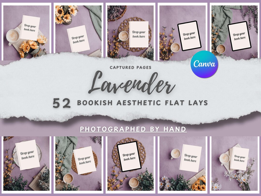 52 Book Flat Lay Canva Template | Instagram Mockup | Digital Download ...