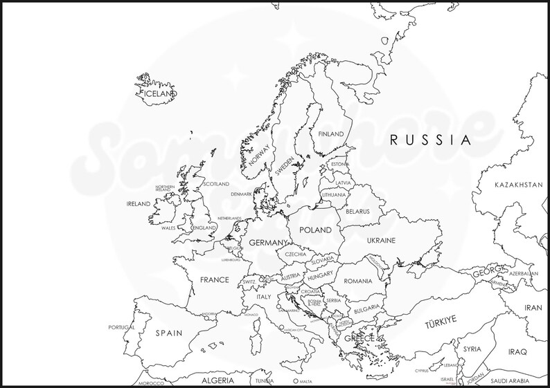 Map of Europe — Labelling and Coloring Page | Learn Geography, Label ...