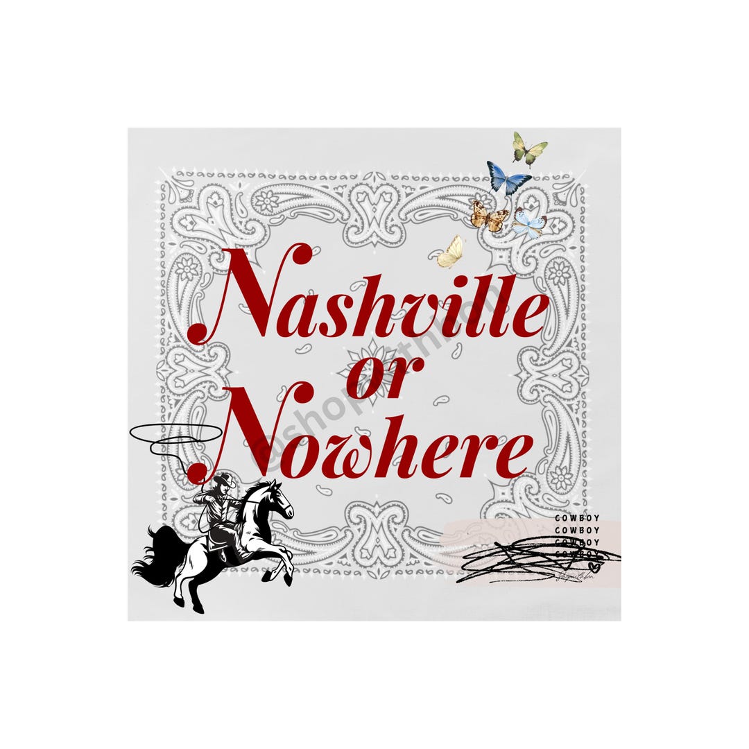 Nashville or Nowhere Digital Art Print | Cowboy/cowgirl & Butterflies ...