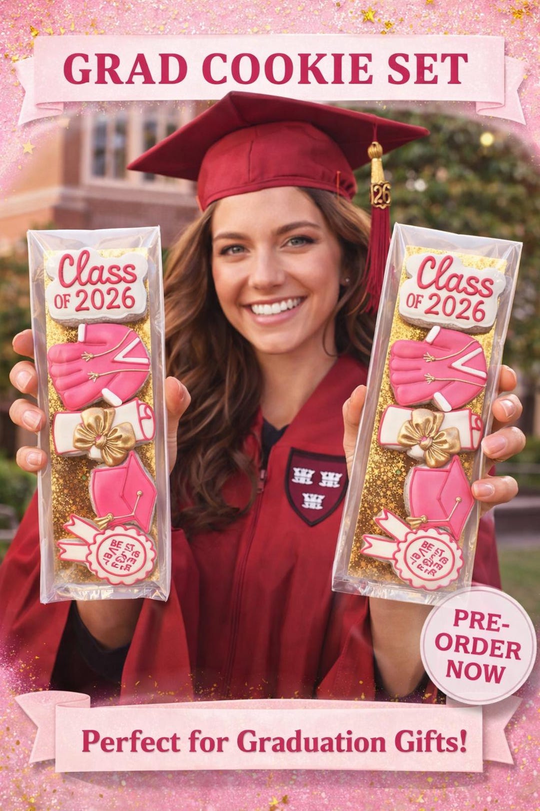 Graduation Cookie Set | (5 Cookies) Custom Grad Sugar Cookies ...