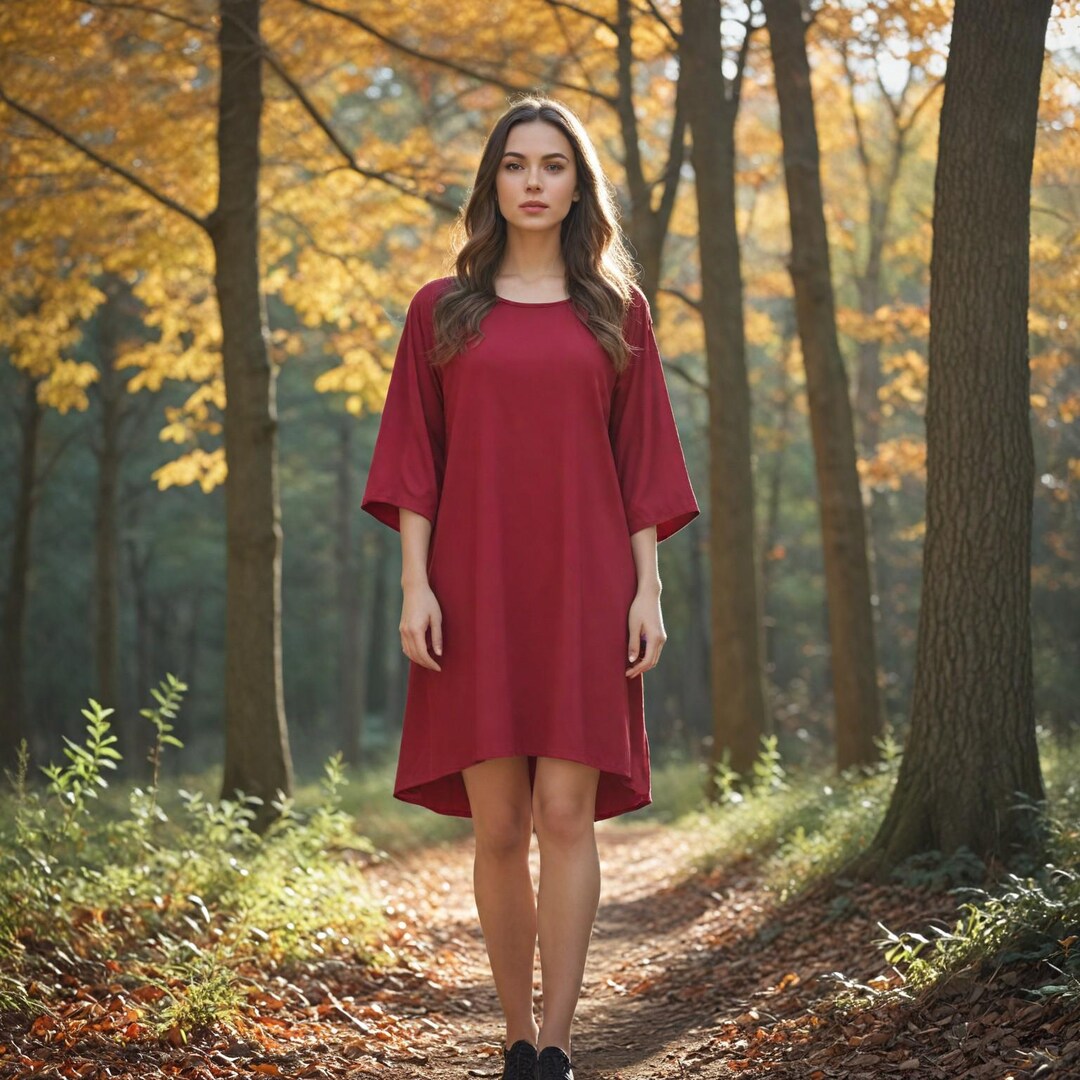 Medieval Red Tunic Dress | Minimalist Knee-length Tunic for Her ...