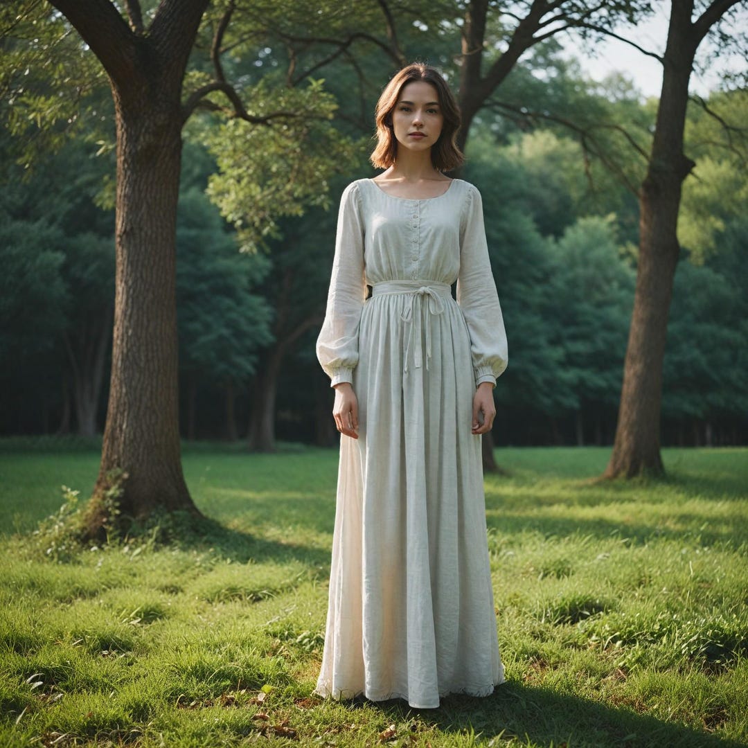 Vintage Cream Medieval Dress | Long Sleeve Boho Gown | Cosplay LARP ...
