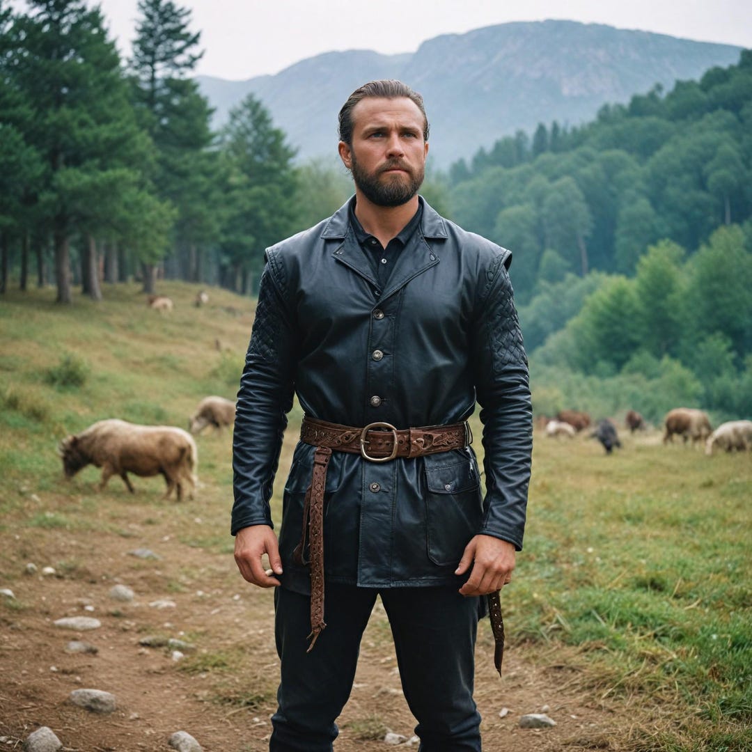 Genuine Leather Viking Jacket, Men's Medieval Jacket, Vintage Style ...