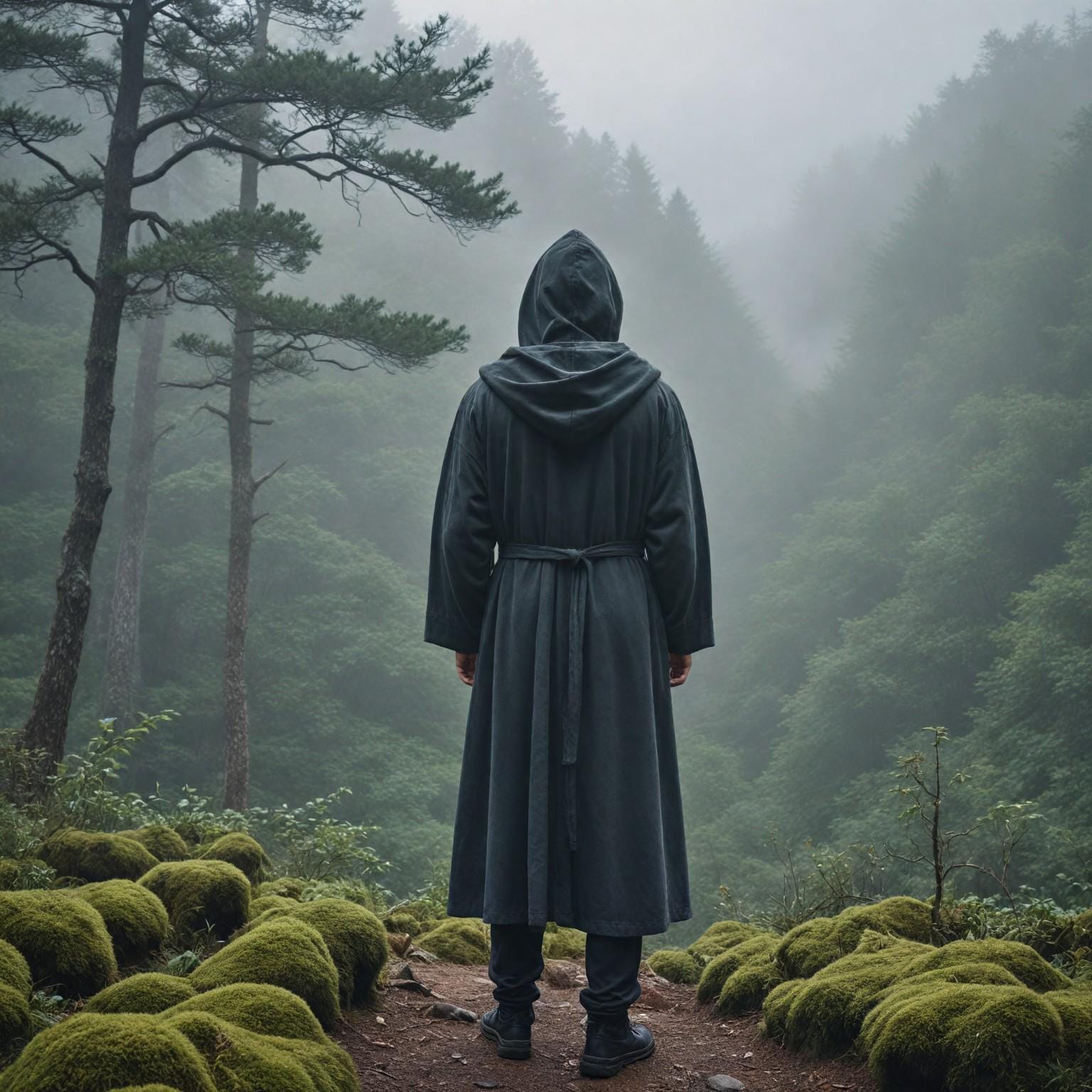 Unisex Dark Hooded Cloak | Medieval Inspired Full-length Robe ...