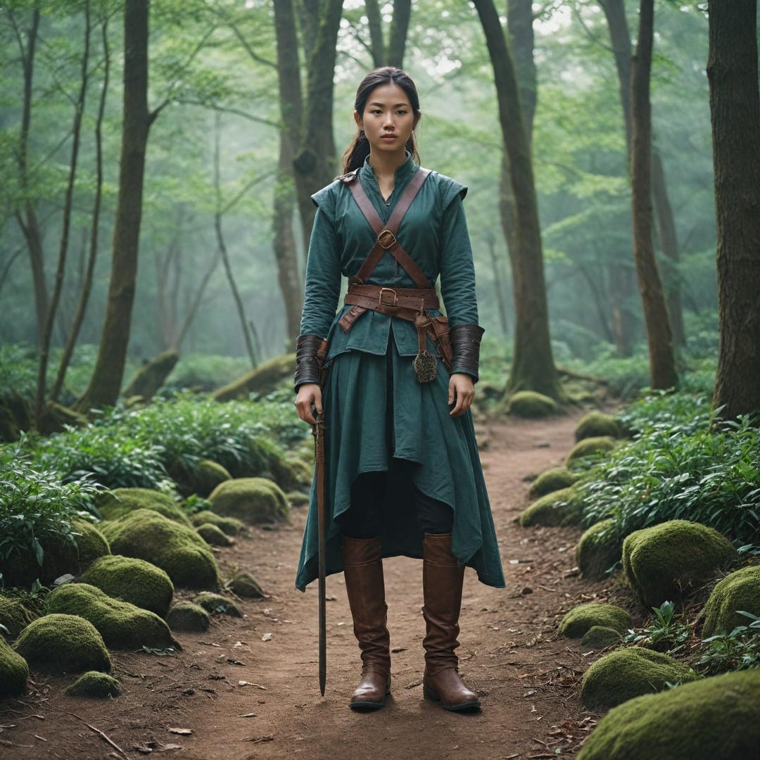 Medieval Warrior Costume, Women's Fantasy Tunic, LARP Ranger Outfit ...