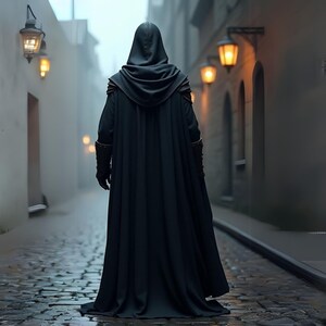 Medieval Assassin Costume, Men's Hooded Rogue Outfit, Dark Fantasy ...