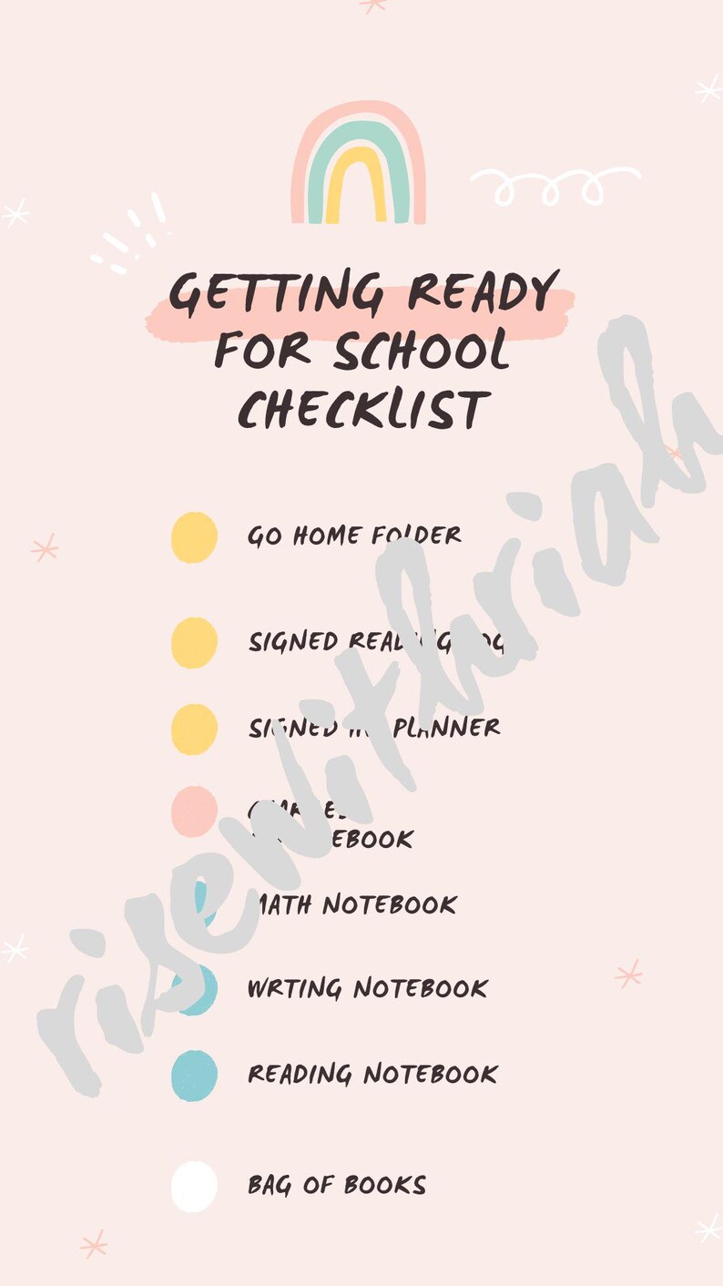 Daily Checklist Student Kid-friendly - Etsy