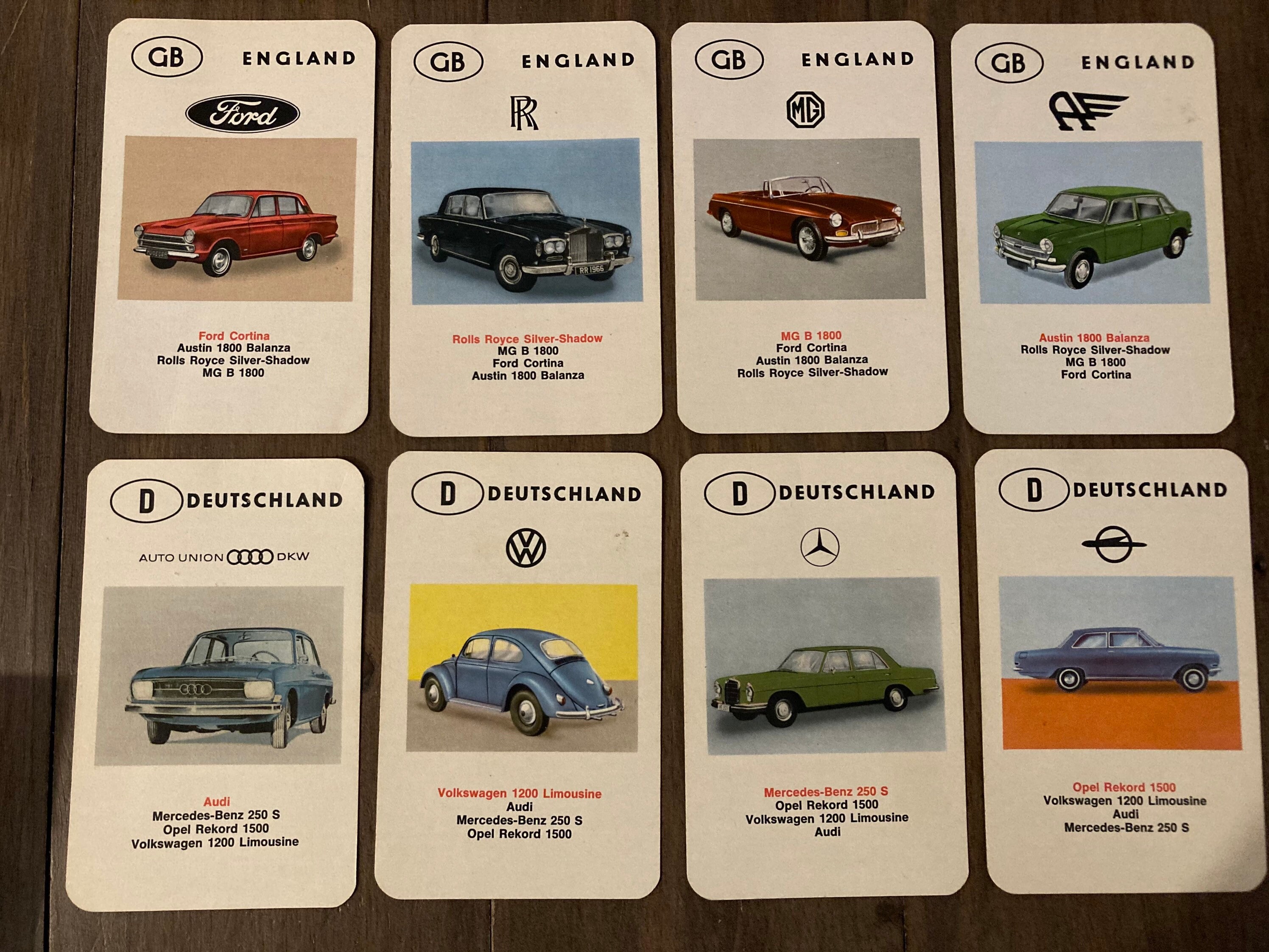 Art & Collectibles Artist Trading Cards Auto Kwartet Jeu des Autos Auto ...