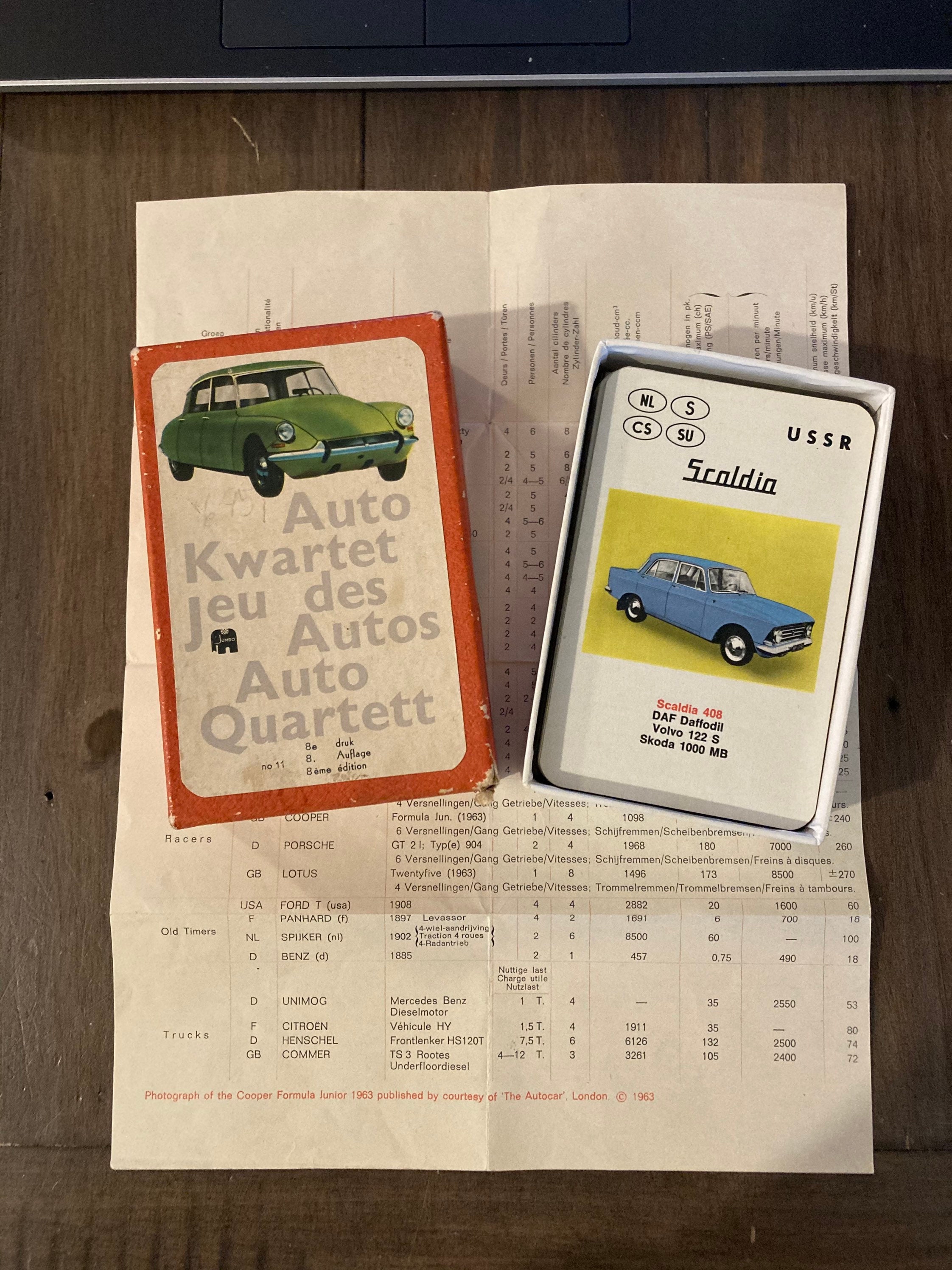 Art & Collectibles Artist Trading Cards Auto Kwartet Jeu des Autos Auto ...