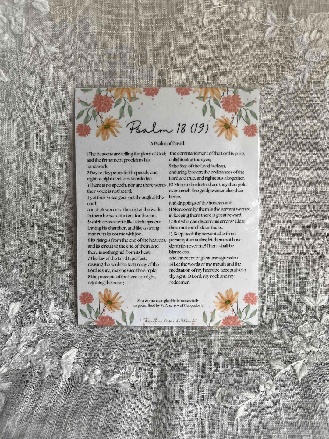 Laminated Psalm 18(19) Prayer Card for Pregnancy - Etsy