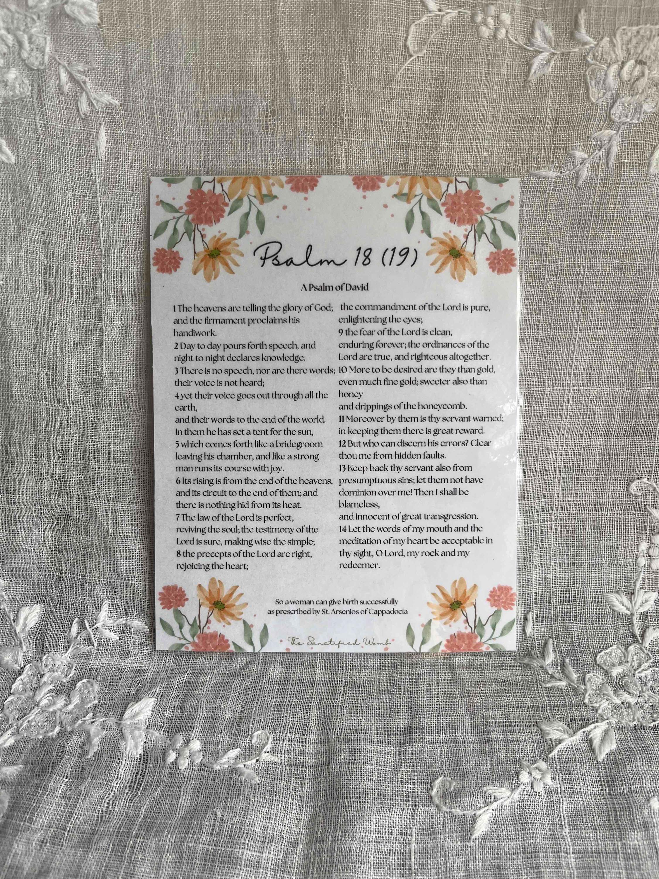 Laminated Psalm 18(19) Prayer Card for Pregnancy - Etsy