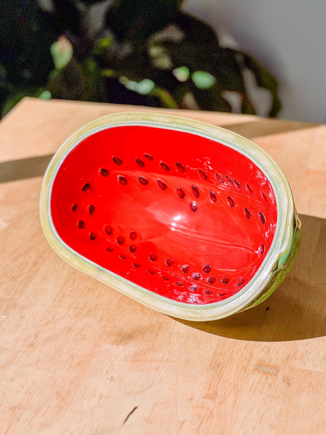 VINTAGE WATERMELON Bowl- Watermelon Fruit Bowl- 70s Home Decor- 70s ...