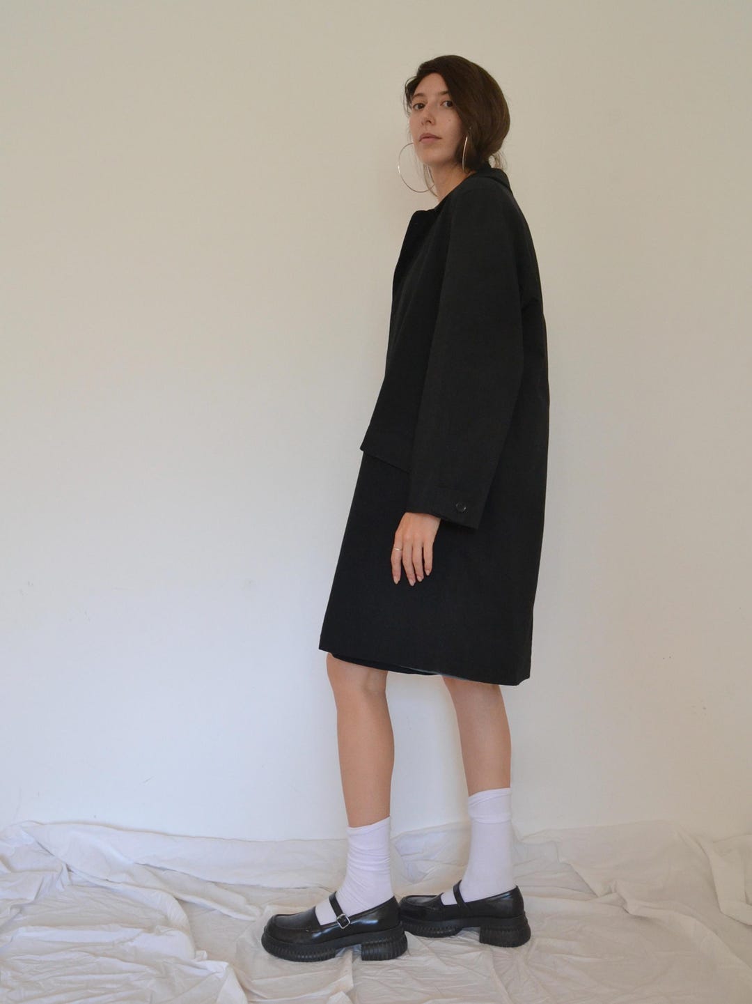 1970s Vintage Black Trench Coat by Sears Perma-prest - Timeless Men's ...