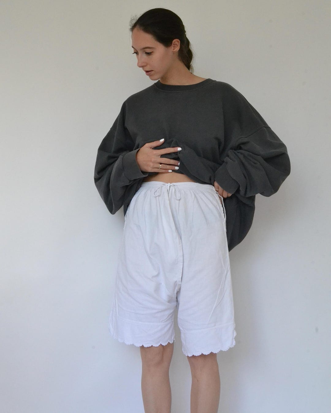 Antique 1900s French White Cotton Split Bloomers Victorian Pantaloons ...