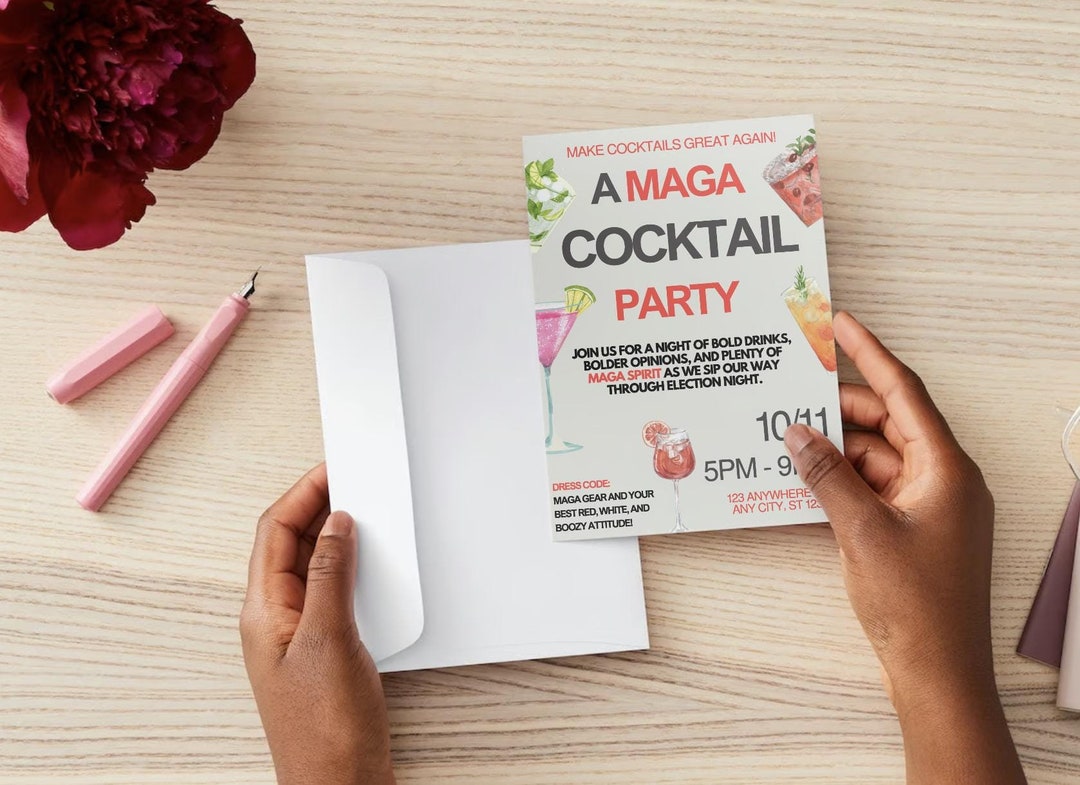 Editable MAGA Cocktail Party Invitation, Text Invitation, Party Evite ...