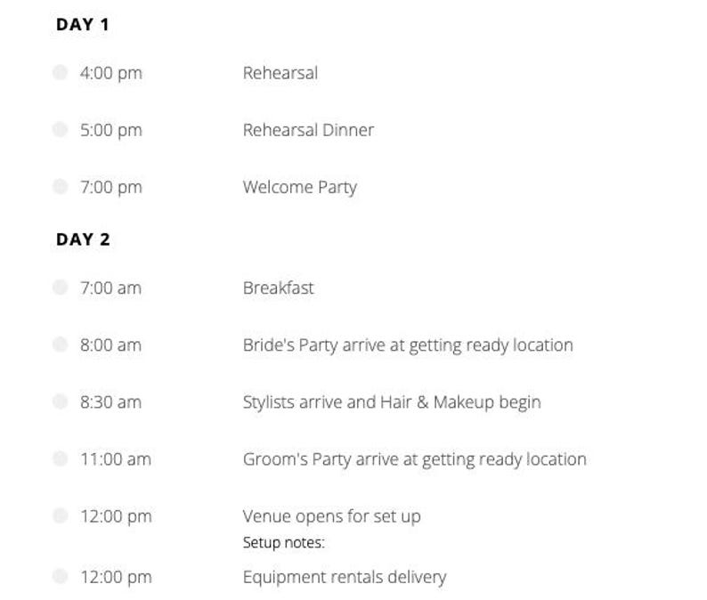 Custom Wedding Timeline - Etsy