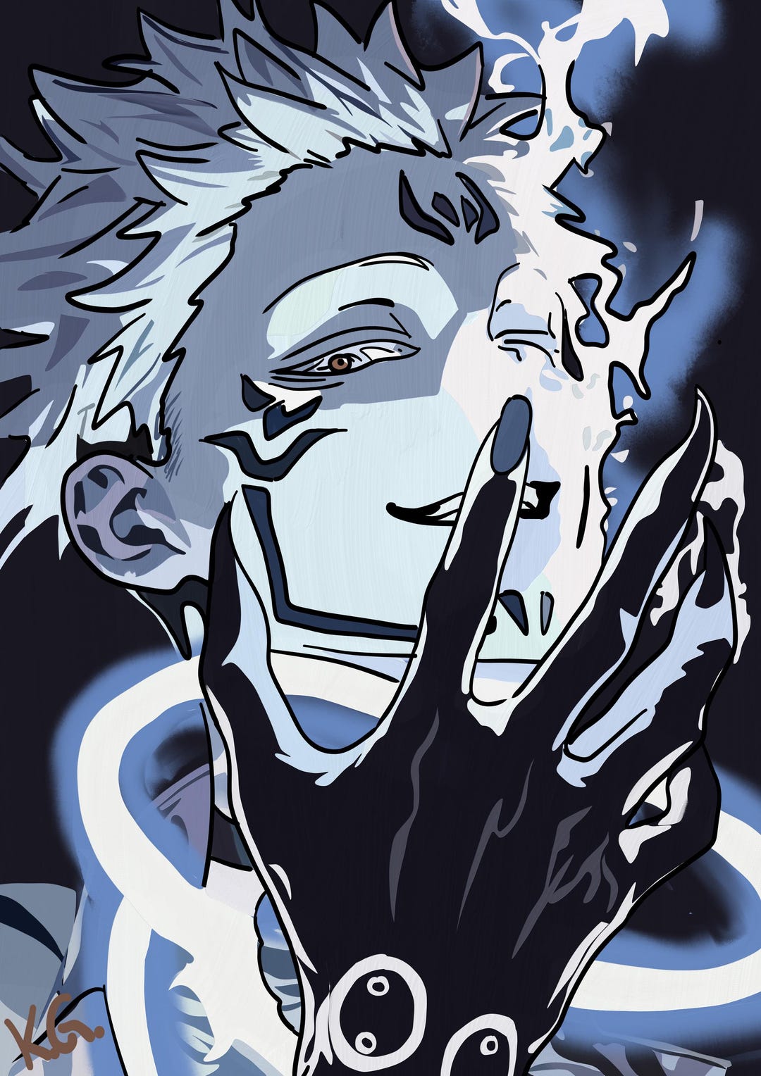 Sukuna White Flames Digital Art Piece - Etsy