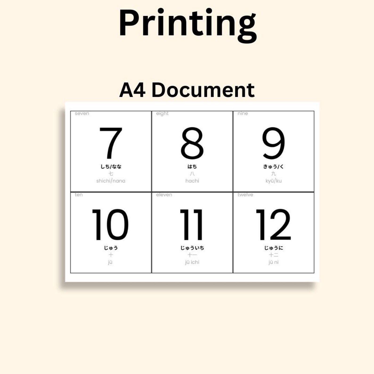 Japanese Numbers 1-100 Simple Compact Flashcards - Etsy