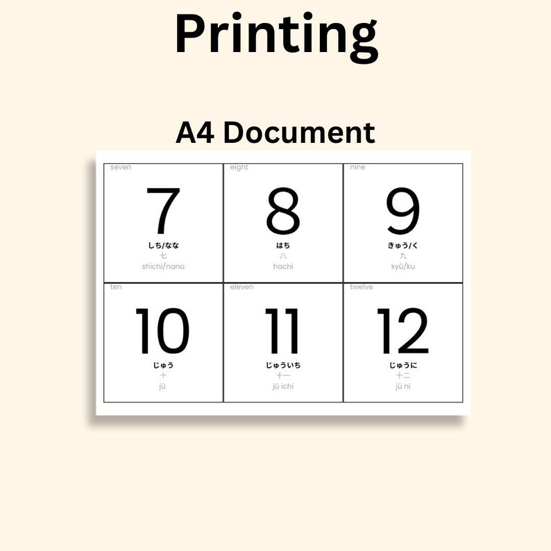 Japanese Numbers 1-100 Simple Compact Flashcards - Etsy