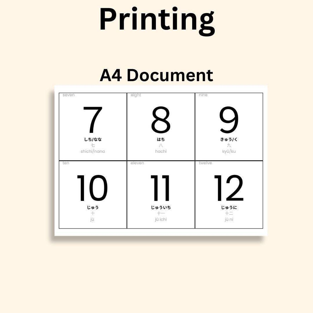 Japanese Numbers 1-100 Simple Compact Flashcards - Etsy