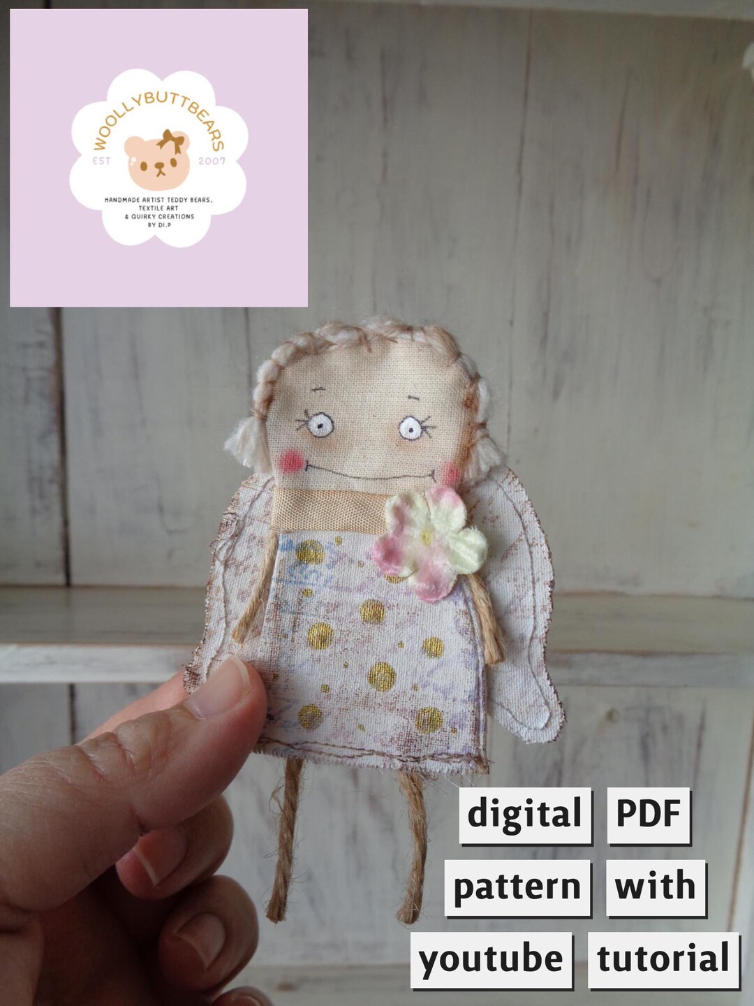 Scrap Fabric Angel Doll Pattern: Primitive Folk Art (PDF Pattern) - Etsy
