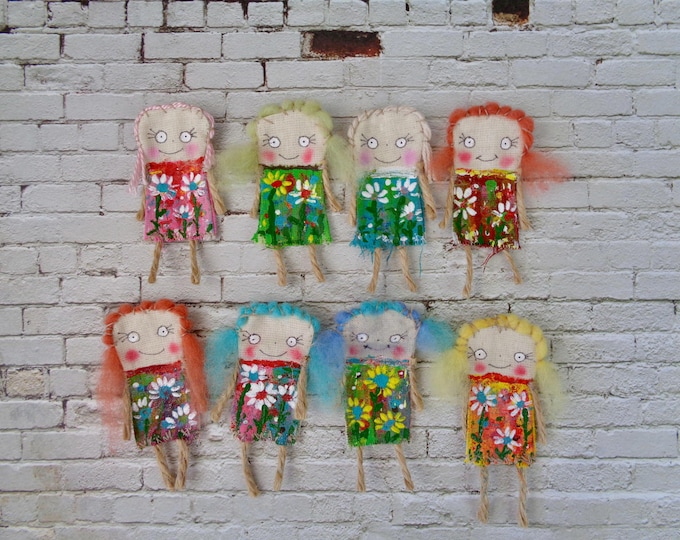 Miniature Flat Quirky Doll Primitive Fabric Textile Art Dollhouse ...