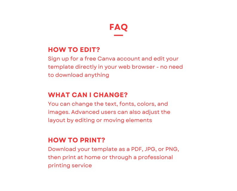 Modern Red Resume Template: Editable CV & Cover Letter (canva Template ...