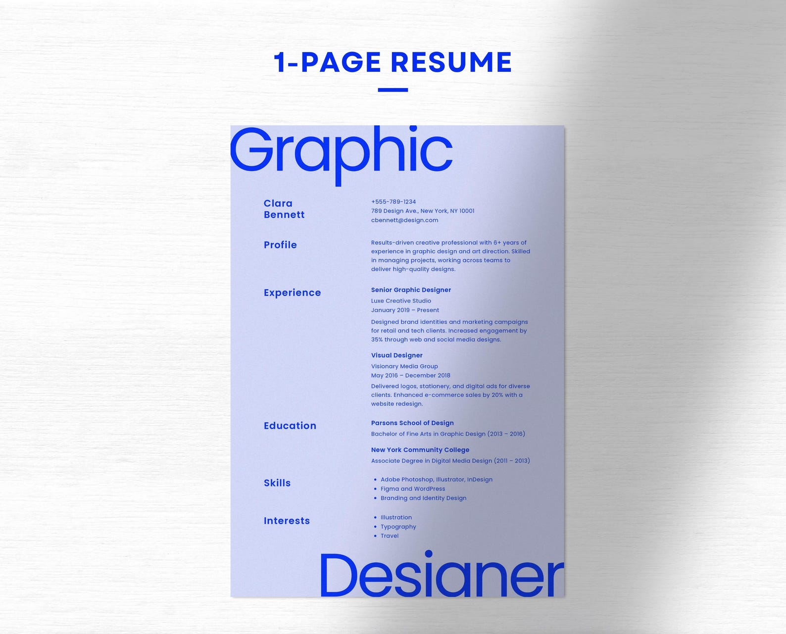 Modern Canva Resume Template: Graphic Designer CV + Cover Letter - Etsy