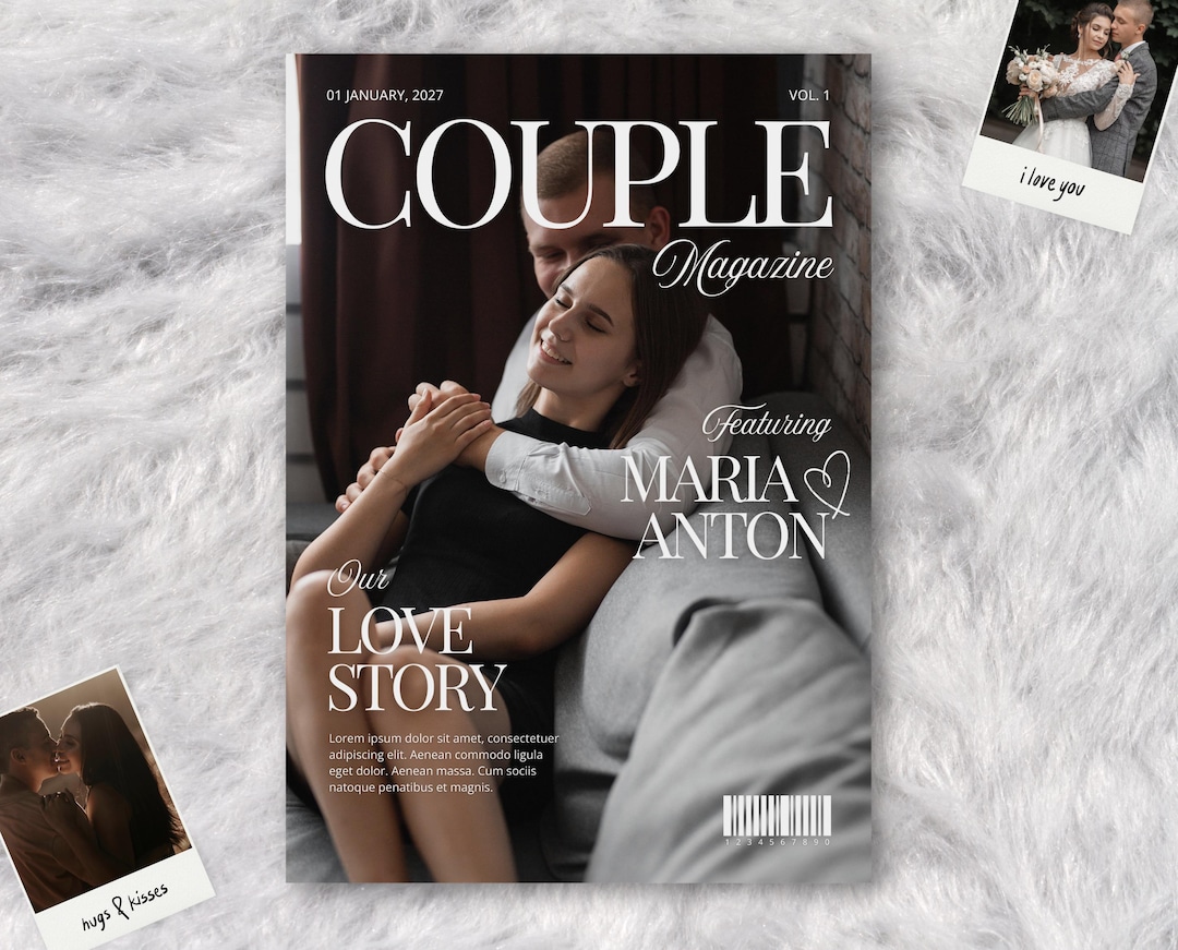 Couple Magazine Template, Custom Love Story Magazine, A4 Canva Photo ...